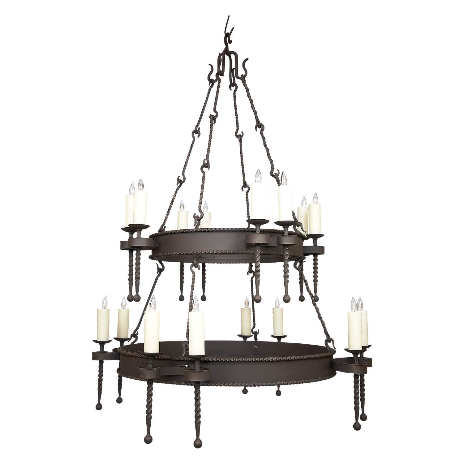 2 Tier Crow / 16 Light Iron Chandelier – Ashore Lighting