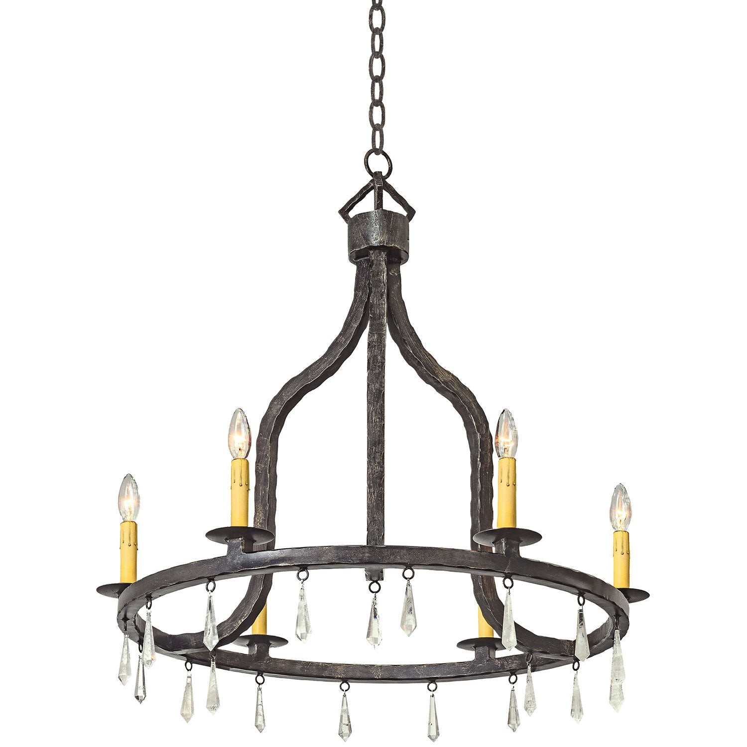 Aries Round Wrought Iron Chandelier** – Ashore Lighting
