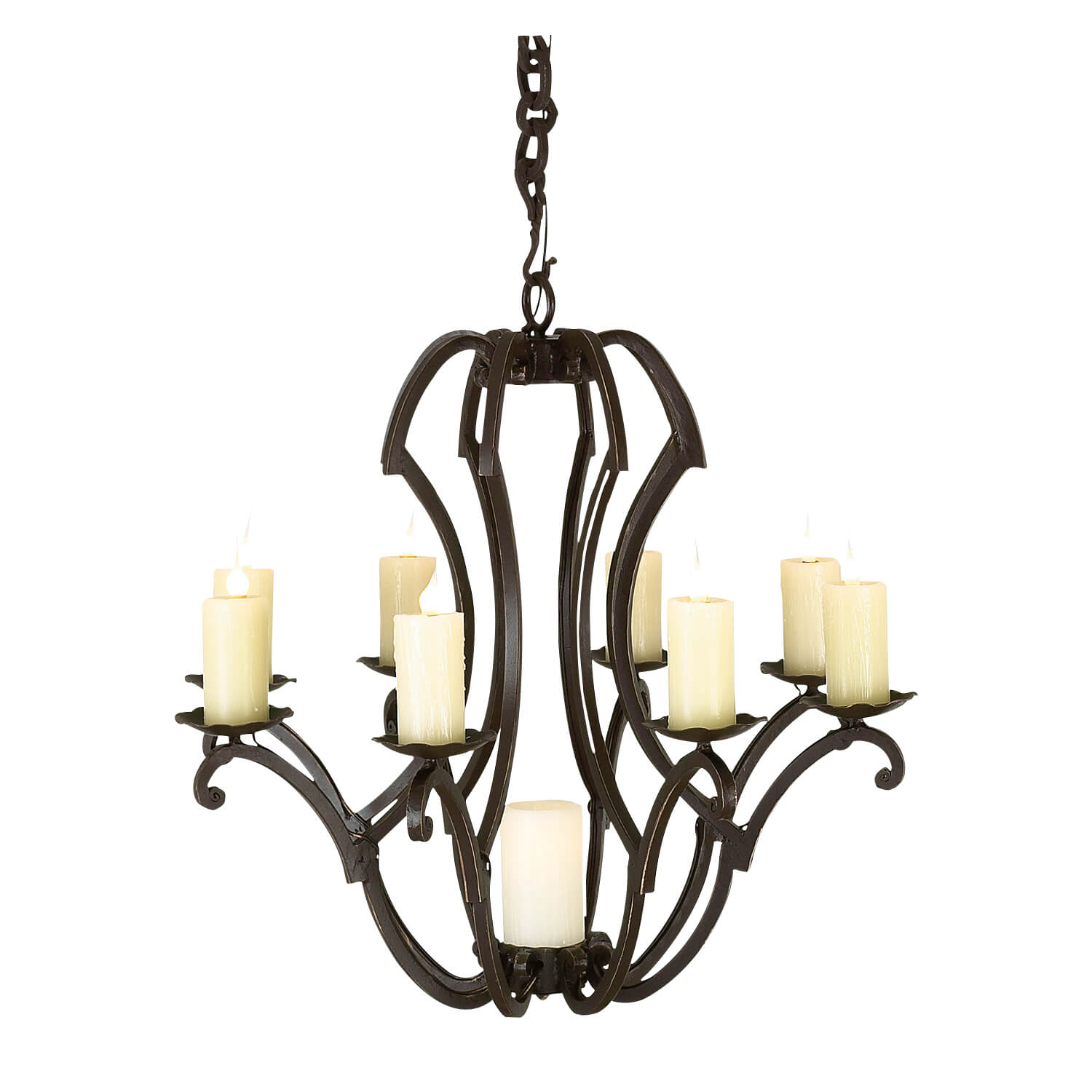 9 Light Fendi Iron Chandelier* – Ashore Lighting
